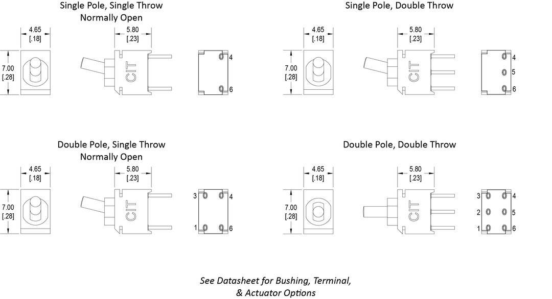 Buy CST Series Sealed Sub-Miniature Toggle Switch - CIT Relay & Switch